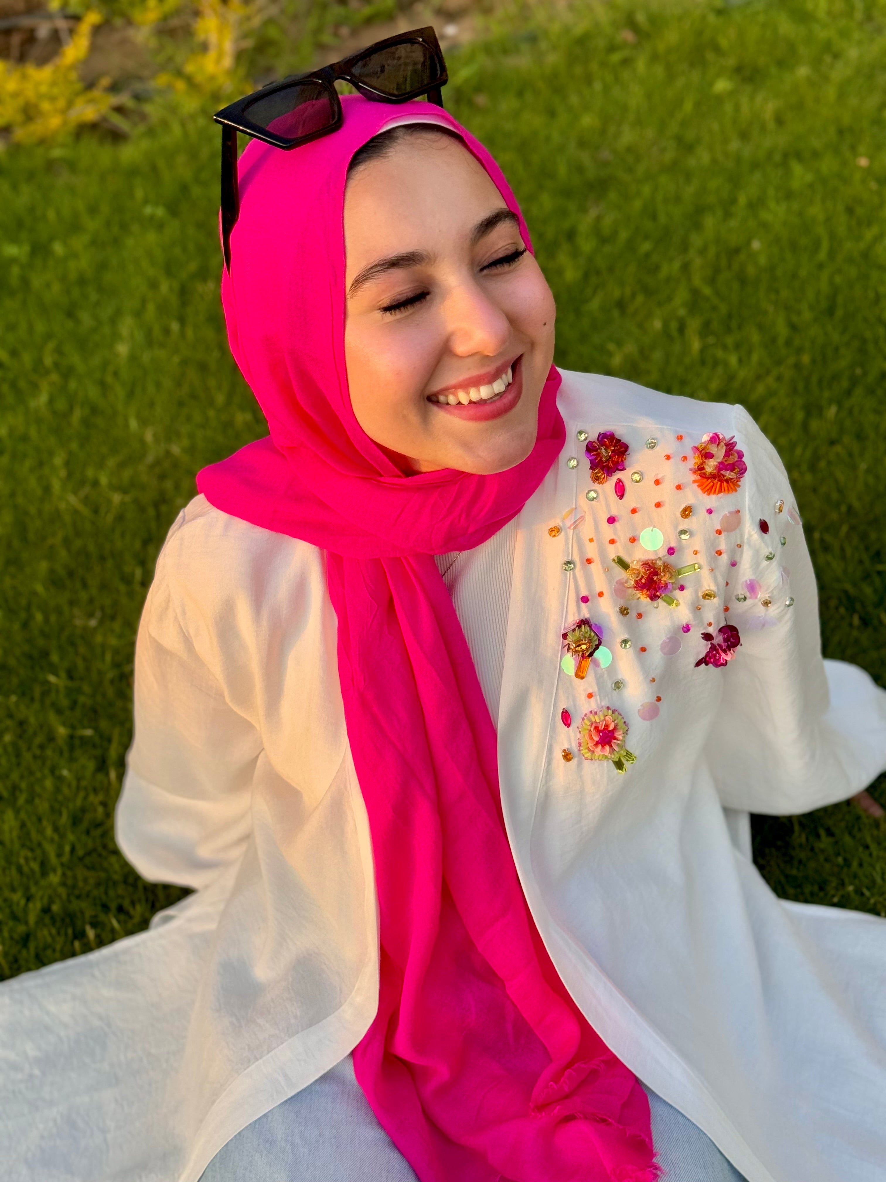 Embroidery White kimono – Malikat